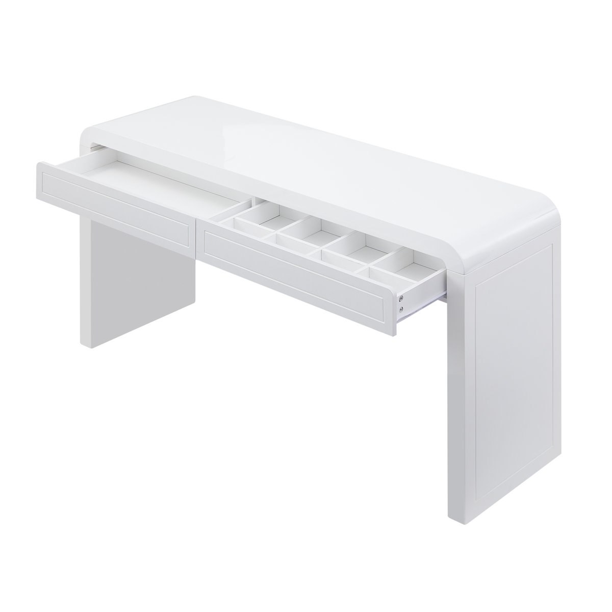 NFusion Caro Modern MDF Console Table With Curved Corners And 2 Drawers ...