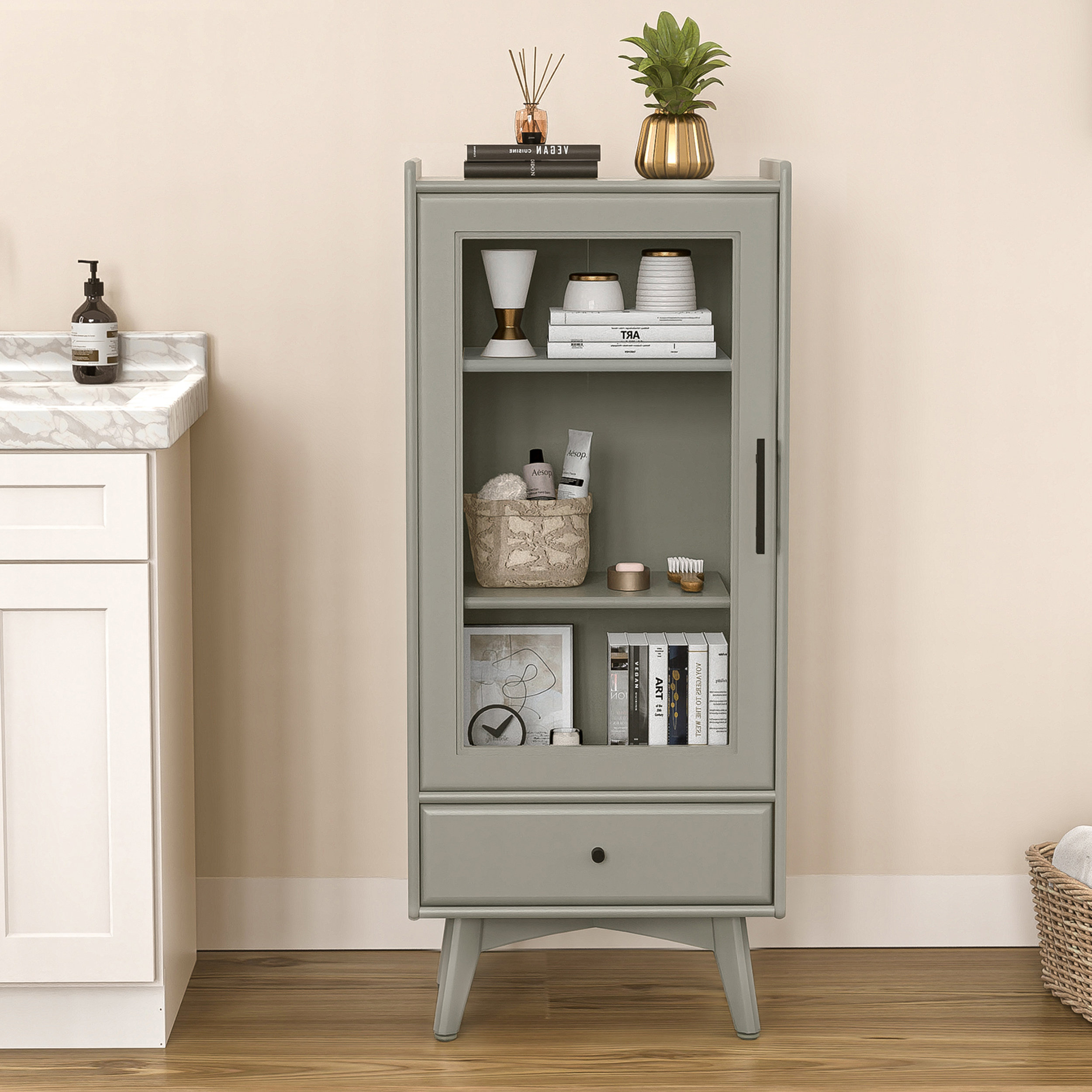 Latitude Run® Daquarius Freestanding Cabinet & Reviews | Wayfair