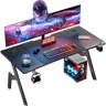 Inbox Zero 47 Inch Gaming Desk With Carbon Fibre Surface Large Computer ...