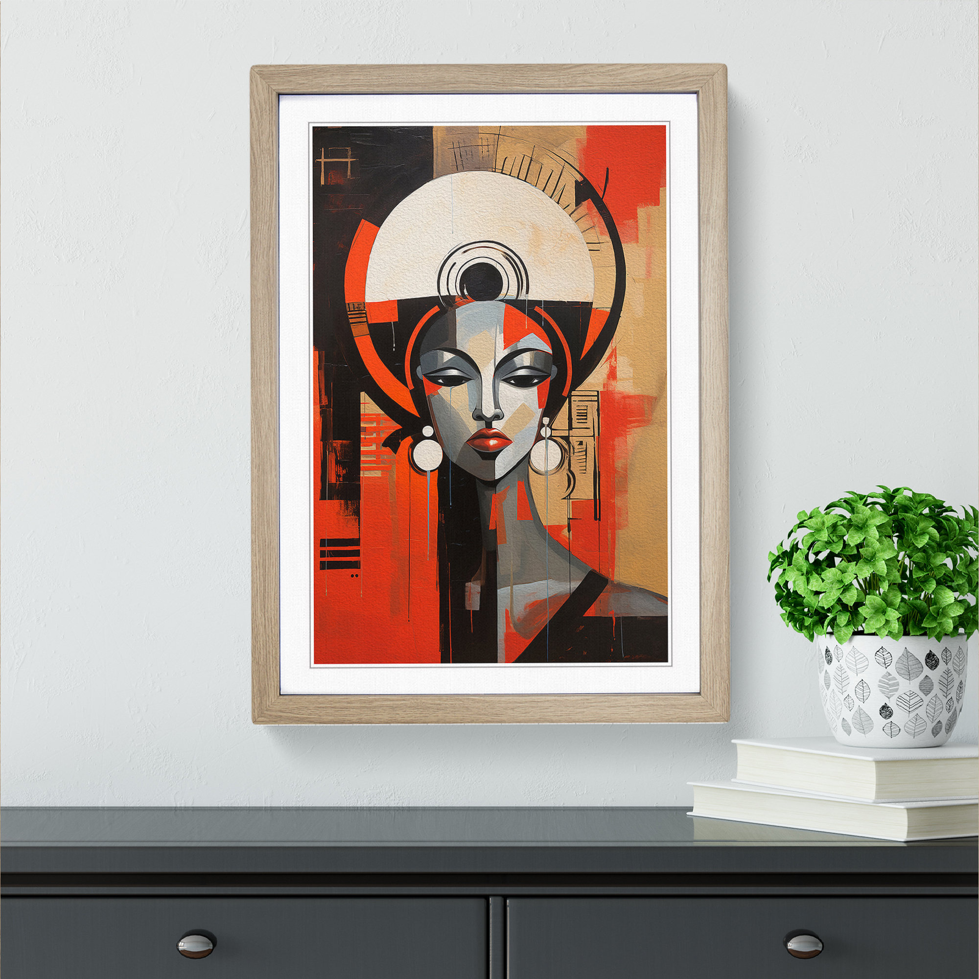 Big Box Art XYZ-FRM-V1223-1768 African Woman Constructivism No.4 ...