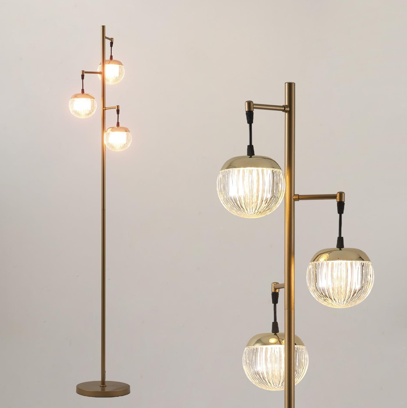 Mid Century Modern Gold Floor Lamp