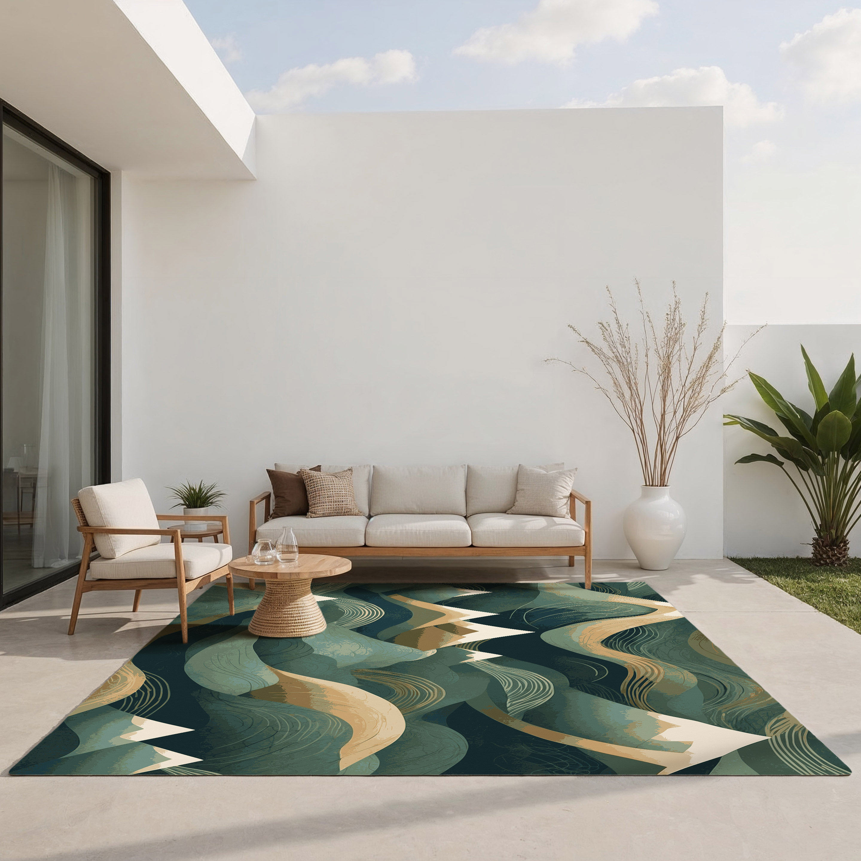 Wrought Studio™ Twilight Prime Canopy Indoor And Outdoor Area Rug | Wayfair