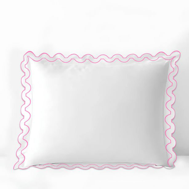 PushpLinen 400TC Reverse U Shape Embroidery Cotton Solid Euro Sham ...