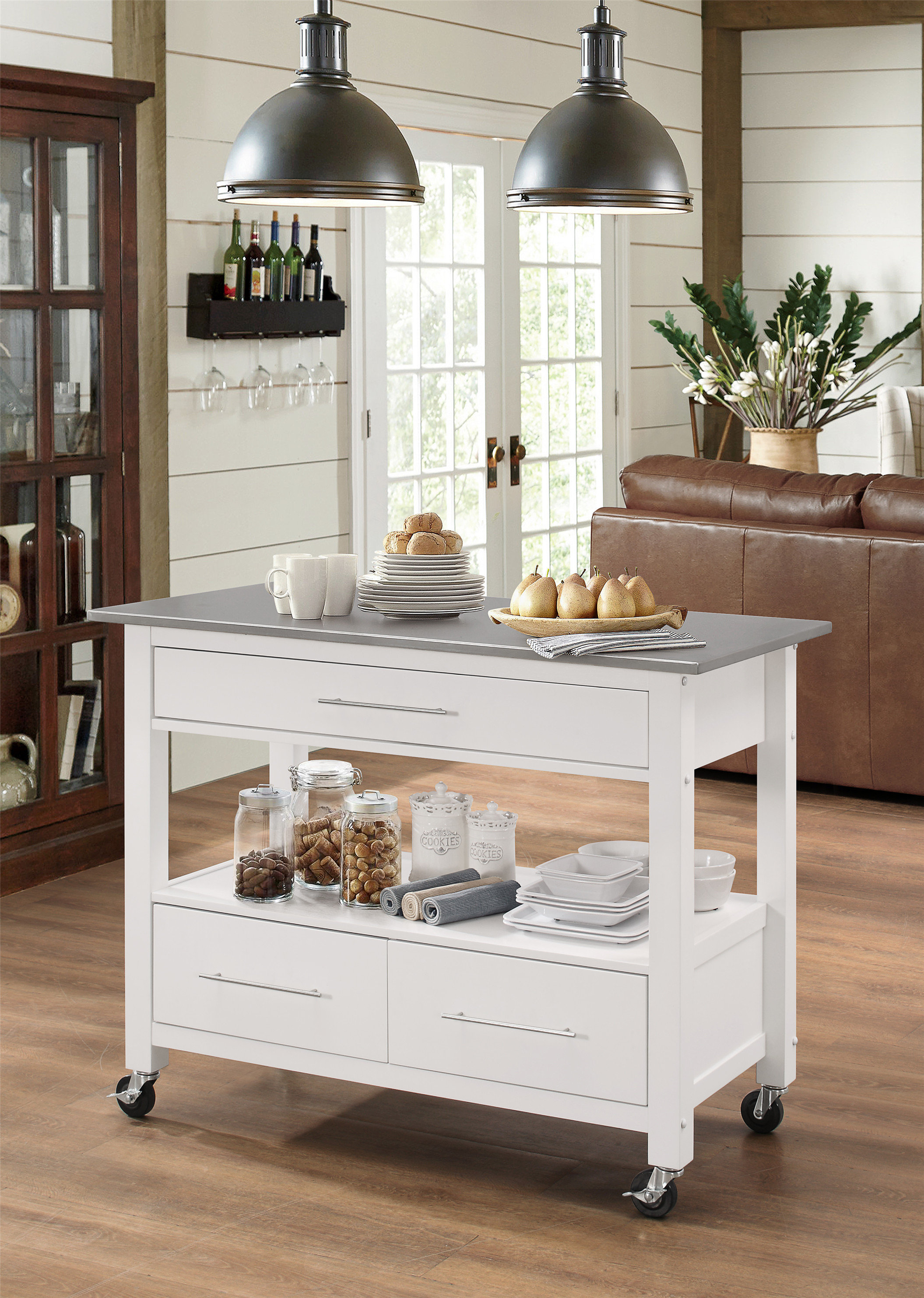 Latitude Run® Versatile Stainless Steel Kitchen Cart with Abundant ...