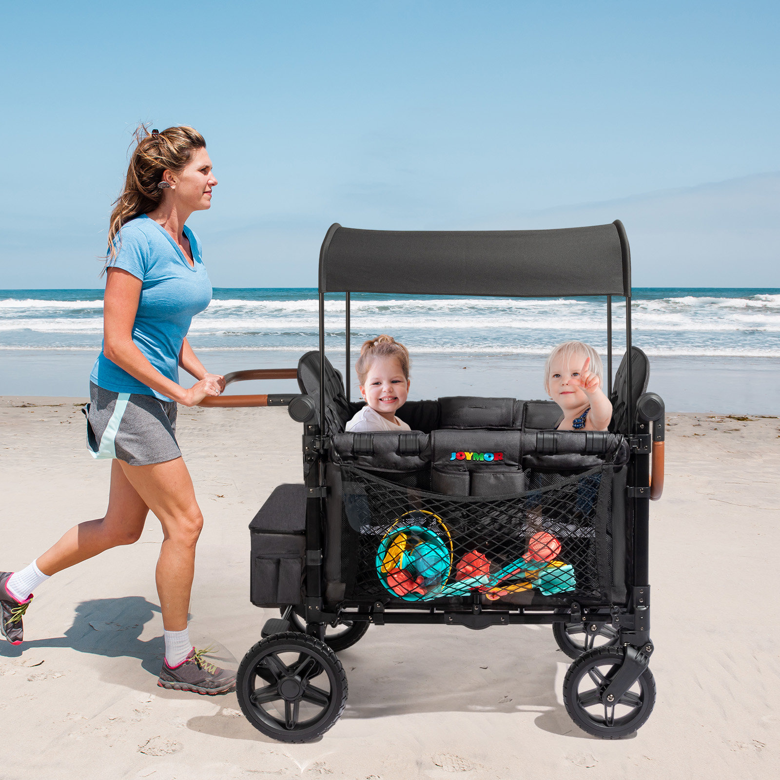Winado 4 Seats Foldable 4 Wheel Multi-Child Stroller with Storage | Wayfair