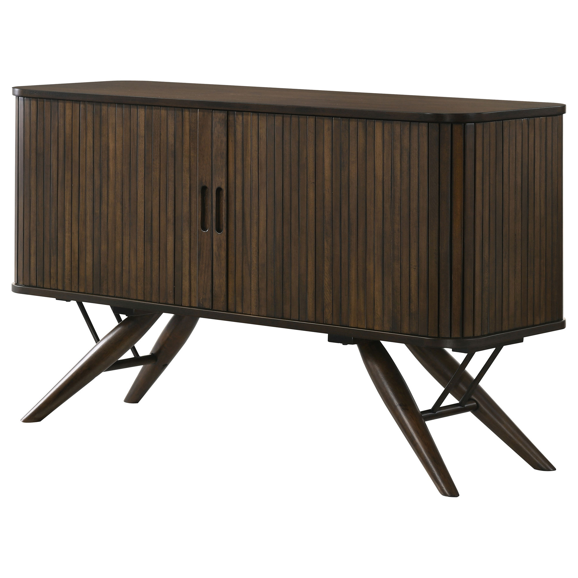 Ebern Designs Wes Dark Walnut 2-Door Sideboard Buffet Storage Cabinet ...