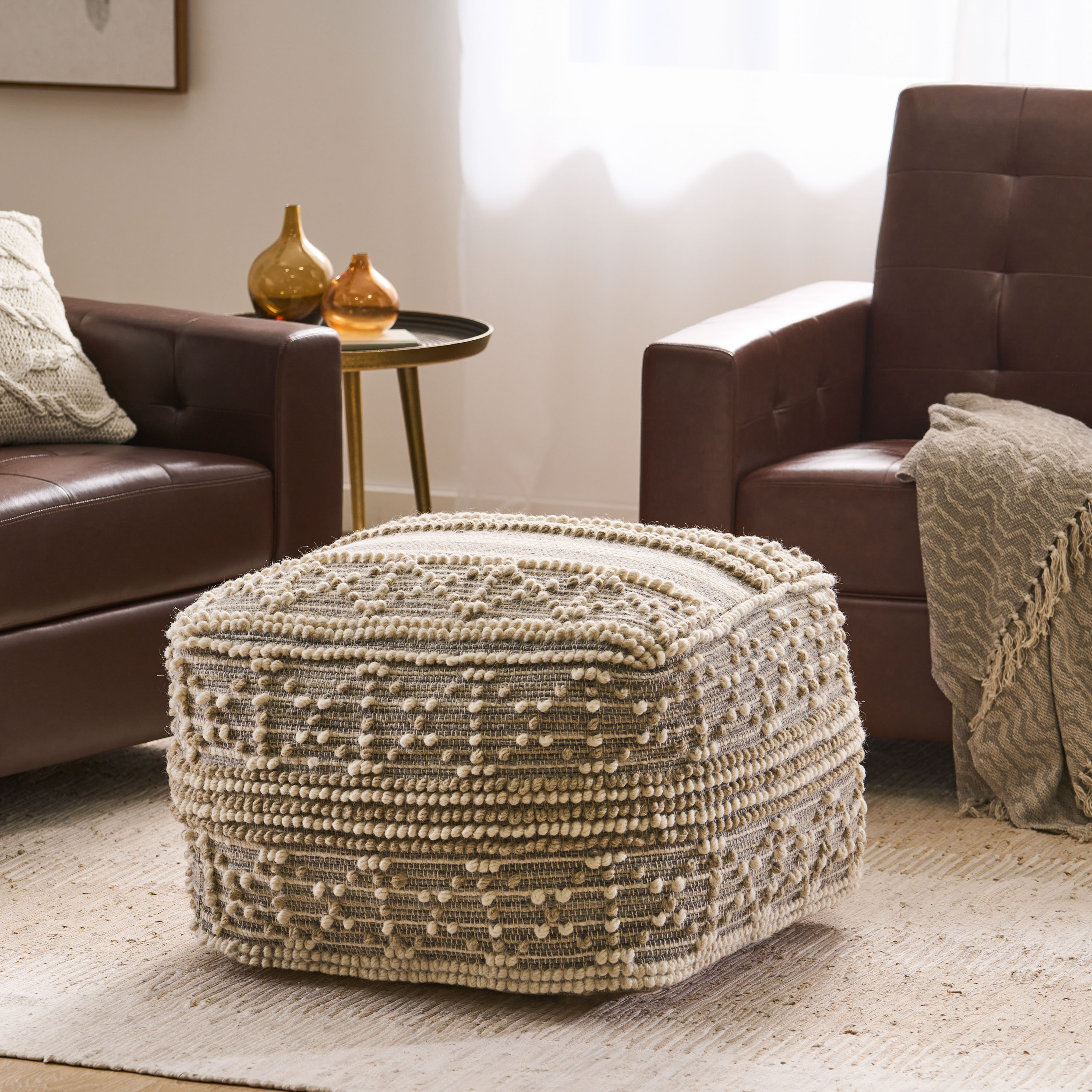 Dakota Fields Messer Striped Pouf & Reviews | Wayfair