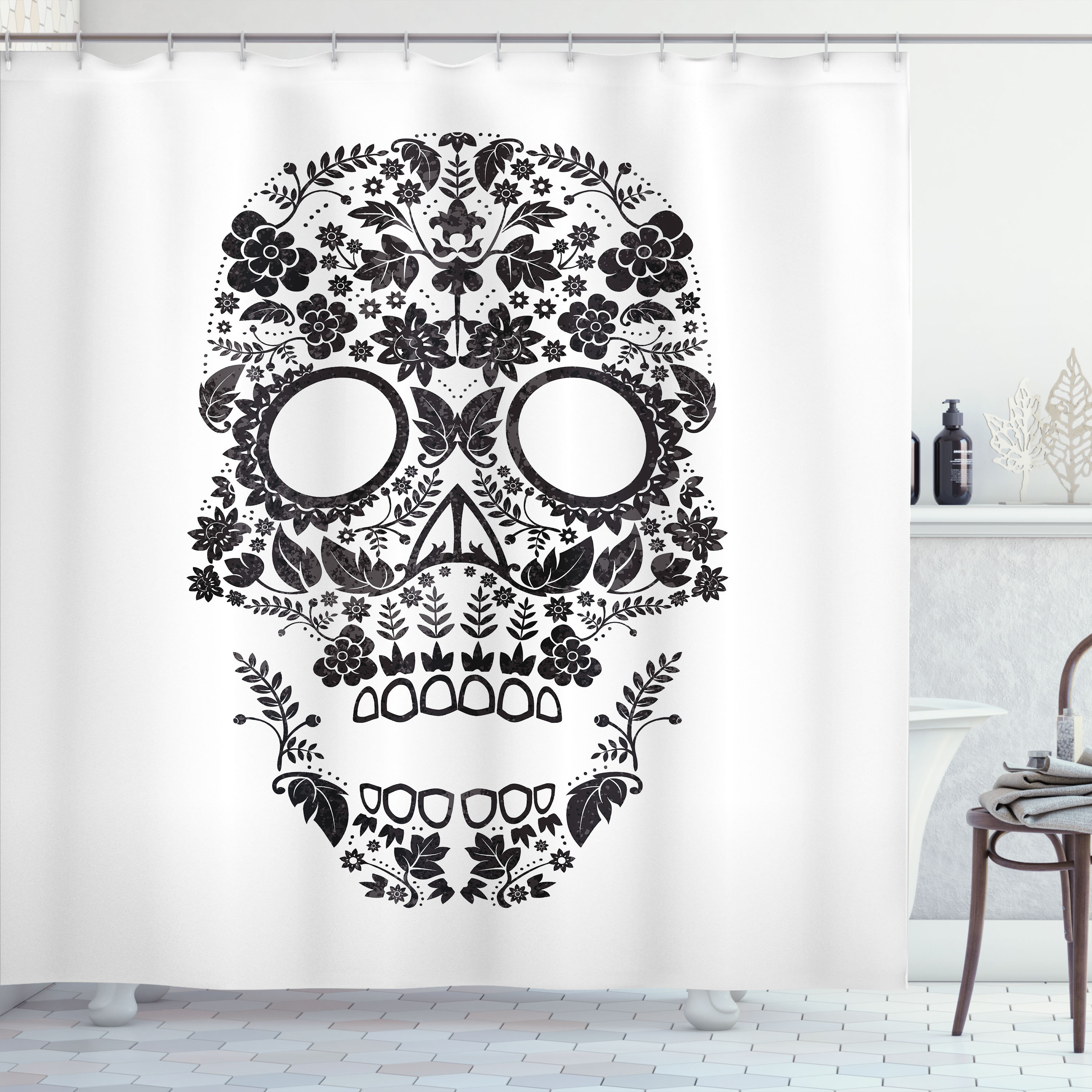 East Urban Home Astoria Grand Sugar Skull Shower Curtain Latin ...