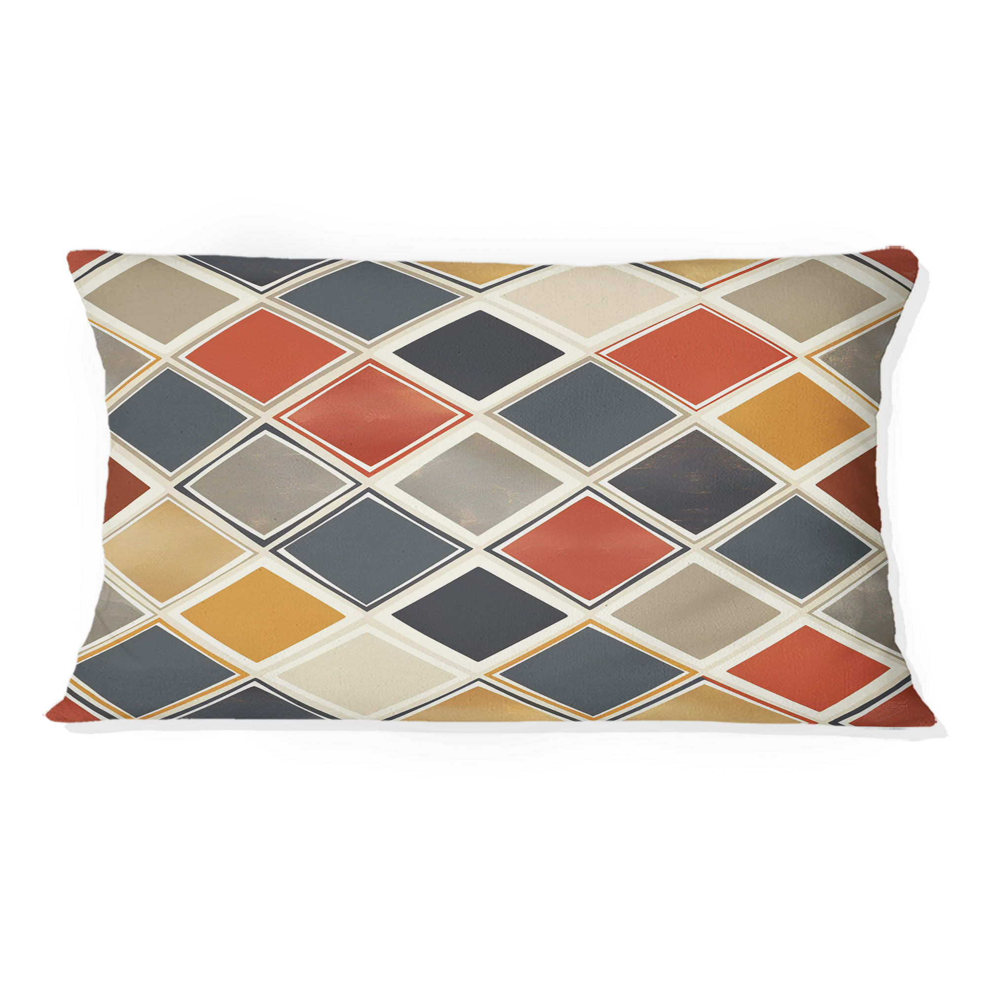 Design Art Brown Modern Rhombus Pattern III - Modern Lumbar Pillow ...