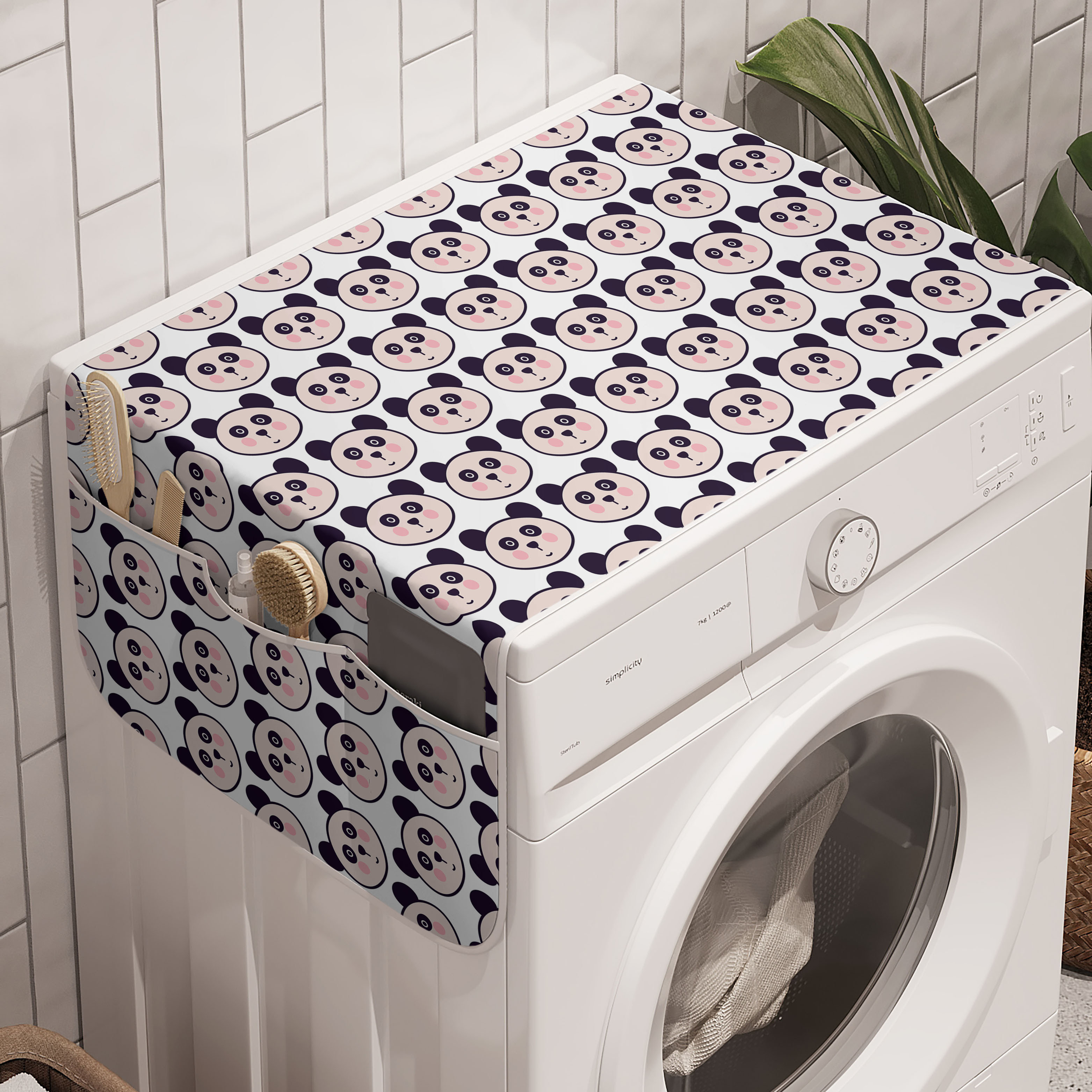 East Urban Home Panda Washing Machine Organizer Pack of 2 47" x 18.5 ...