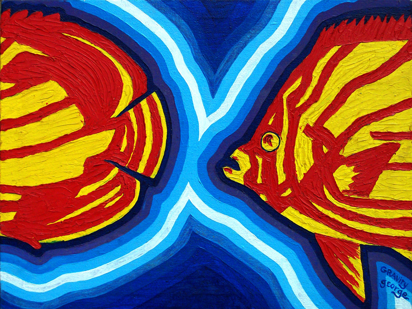 Art Excuse 'Split Fish' Framed Painting on Wrapped Canvas - Wayfair Canada