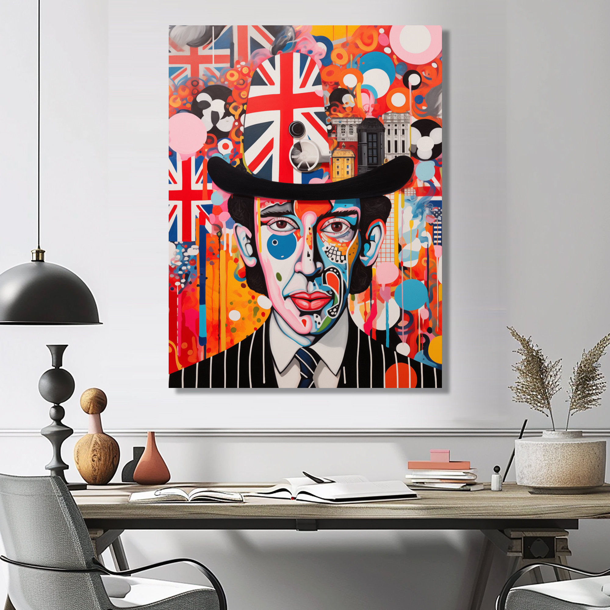 Design Art London Uk Pop Art Man Portrait - City London Wall Ar Wall ...