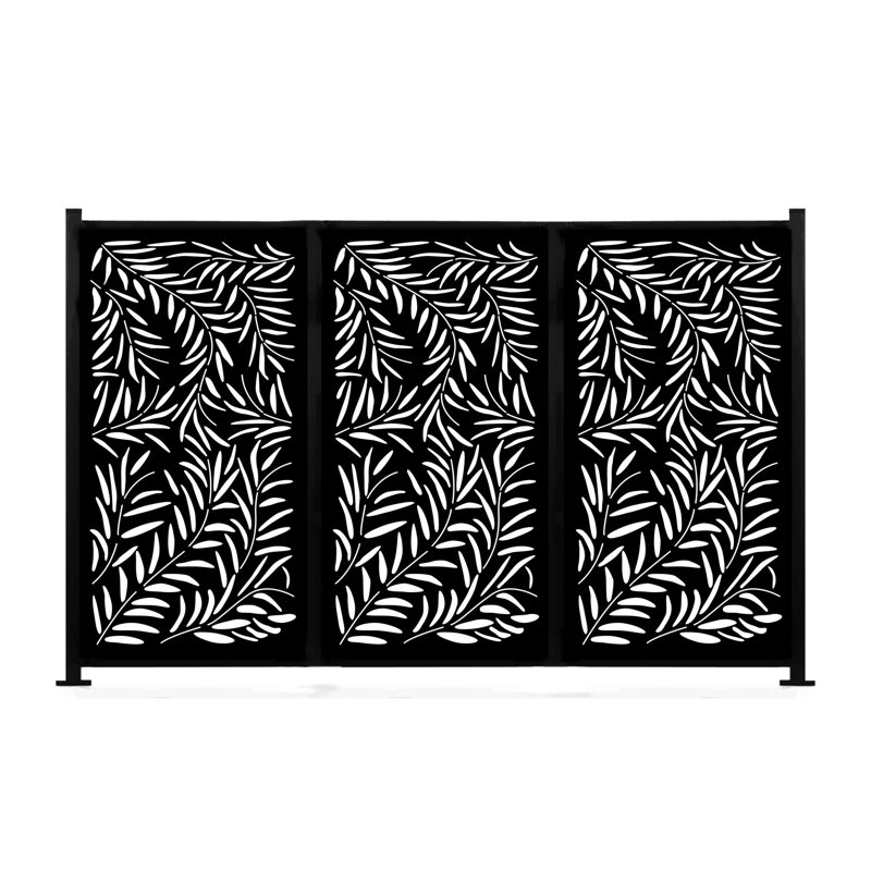 e-Joy Laser Cut Metal Privacy Screen Fence, Decorative Outdoor Divider ...