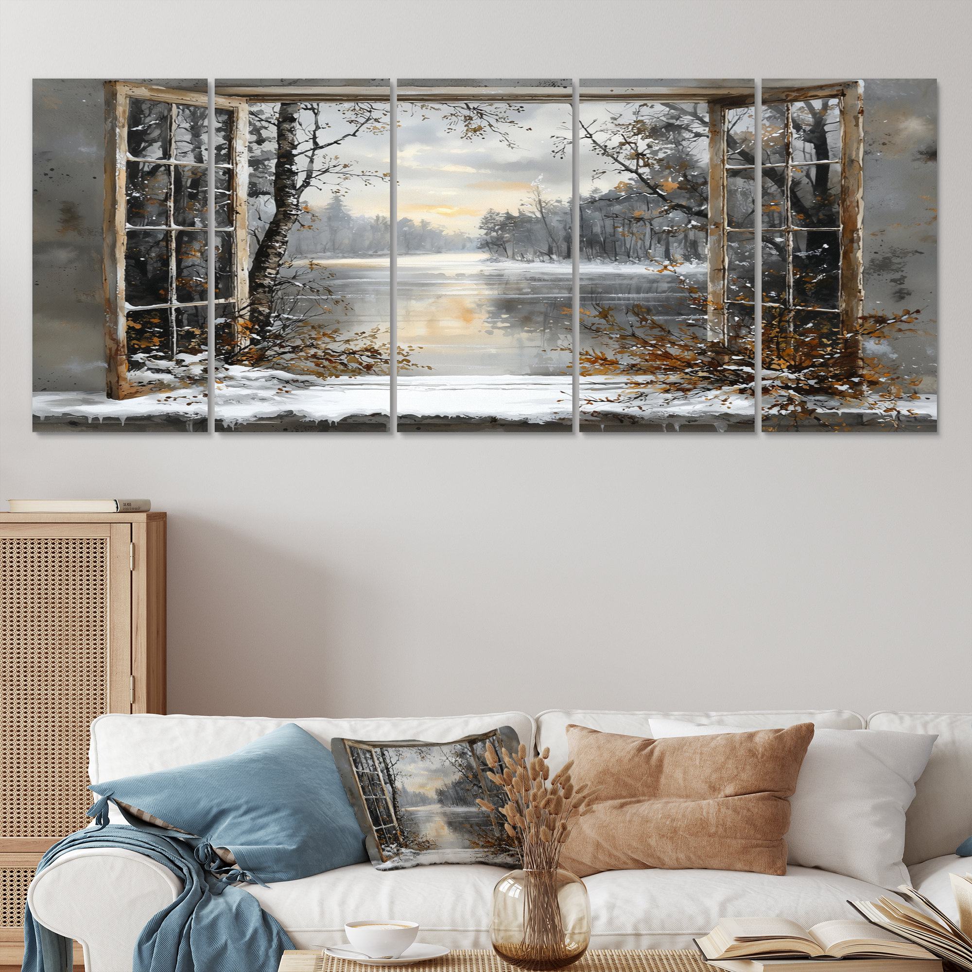 Millwood Pines Frosty Dawn Winter Windows Scenery II - Winter Landscape ...