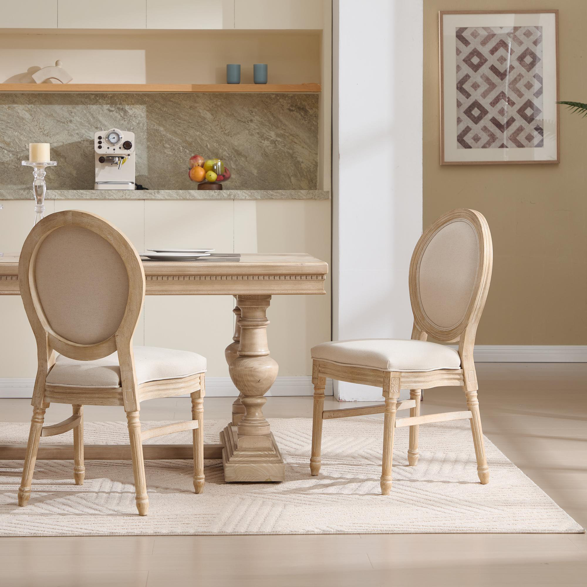 One Allium Way® French Country Dining Chairs Set of 2, Upholstered ...