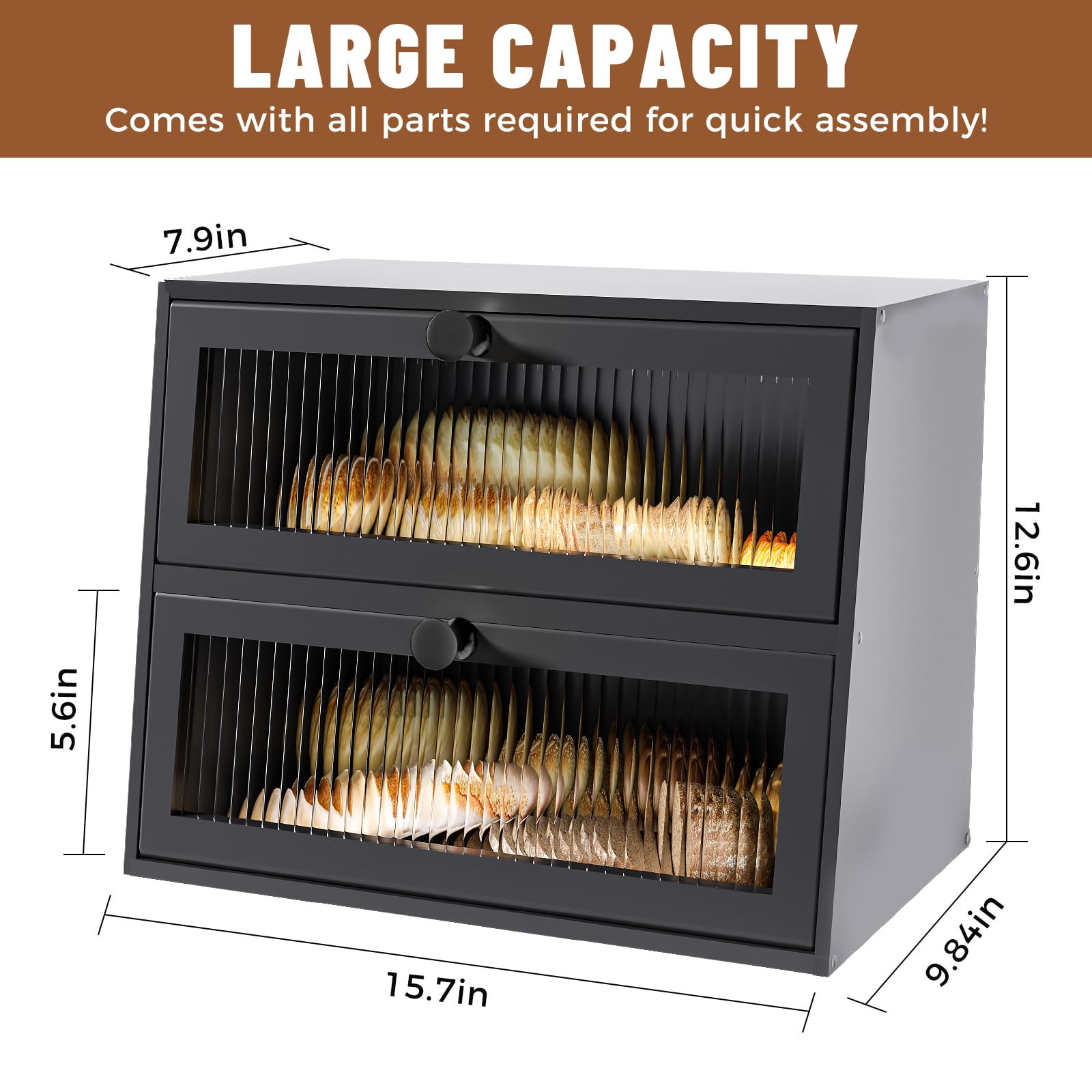 Hokku Designs Bread Boxes For Kitchen Counter Airtight Bread Storage ...