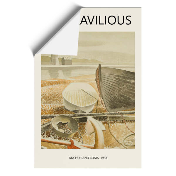 East Urban Home Anchor And Boats by Eric Ravilious - No Frame Painting ...