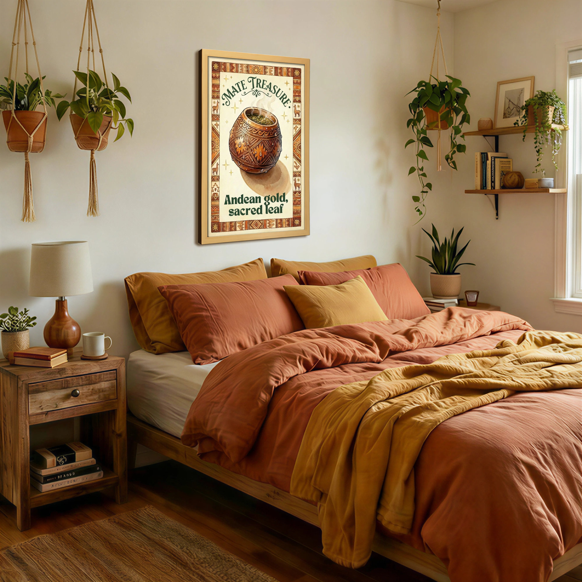 Dakota Fields Fashion Andean Gold Sacred Leaf Pattern Print | Wayfair