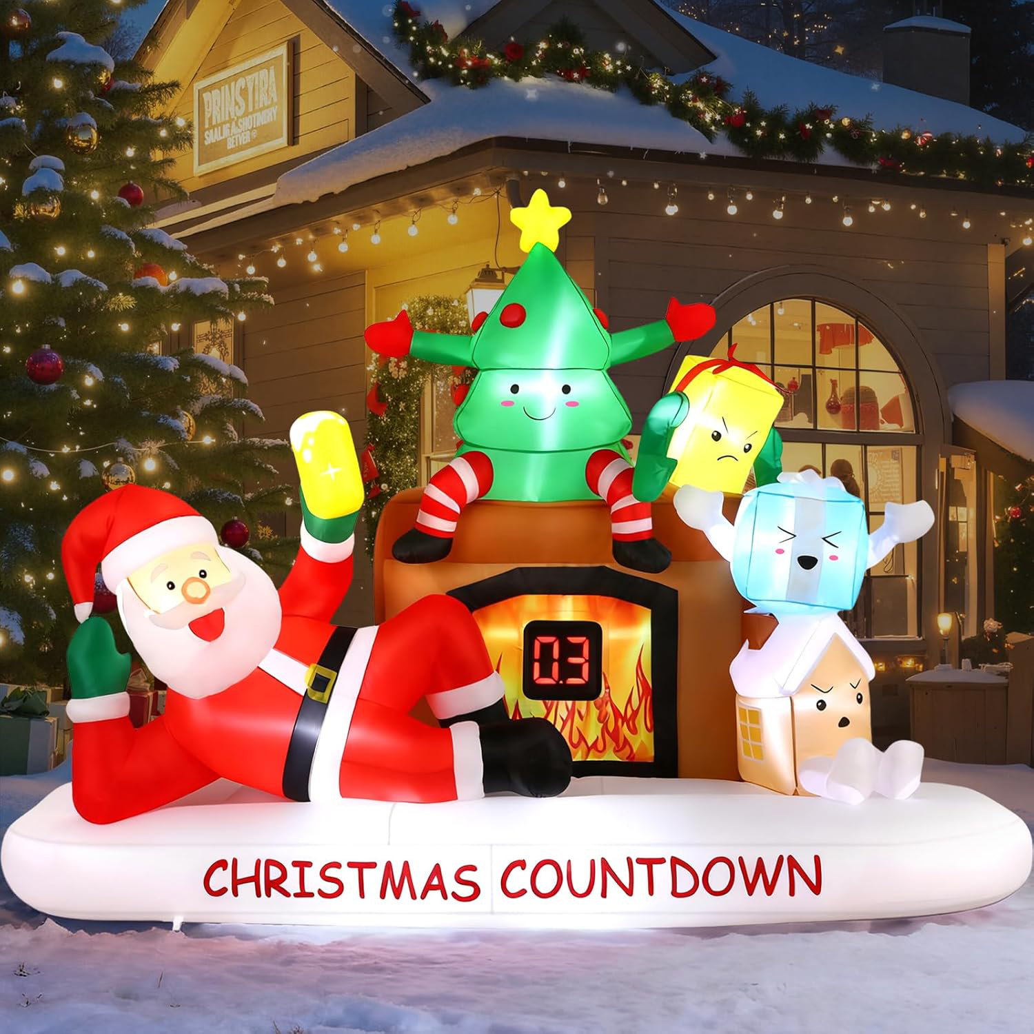 The Holiday Aisle® 8FT Christmas Inflatable Countdown Clock - Santa ...
