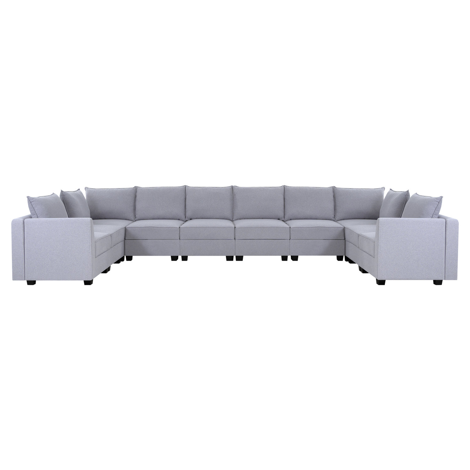 Latitude Run® Convertible – 10-Seater U Shaped Linen Modular Sofa ...