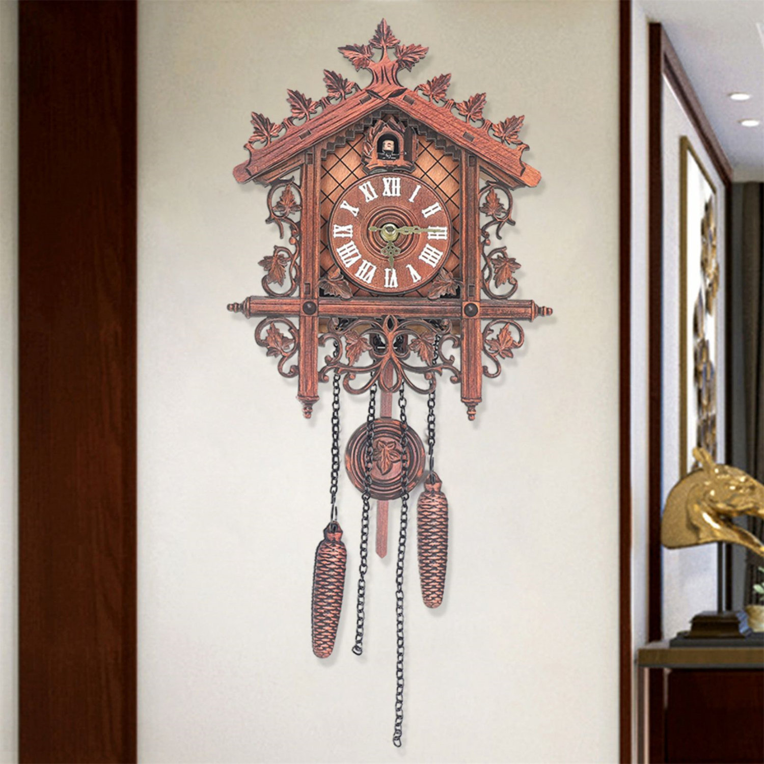 Bloomsbury Market Bryan Cuckoo Wall Clock Swing Wall Clock Pendulum ...