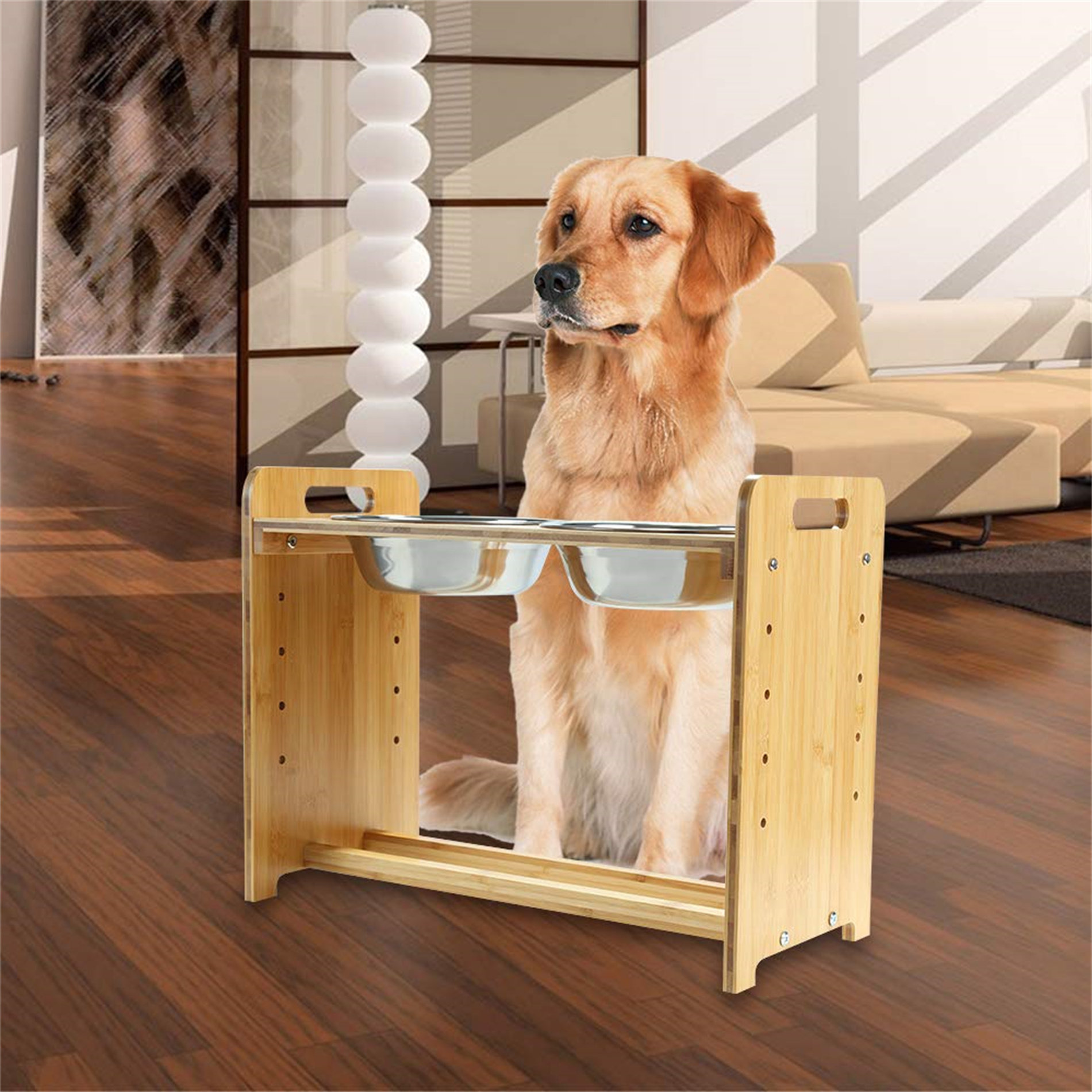 Archie & Oscar Adjustable Raised Pet Stand For Cats And Dogs With 4 ...