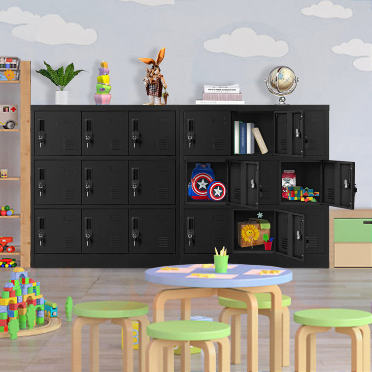 SUNCROWN Metal 3 - Tier 35.4'' Gym Locker with Key & Reviews | Wayfair