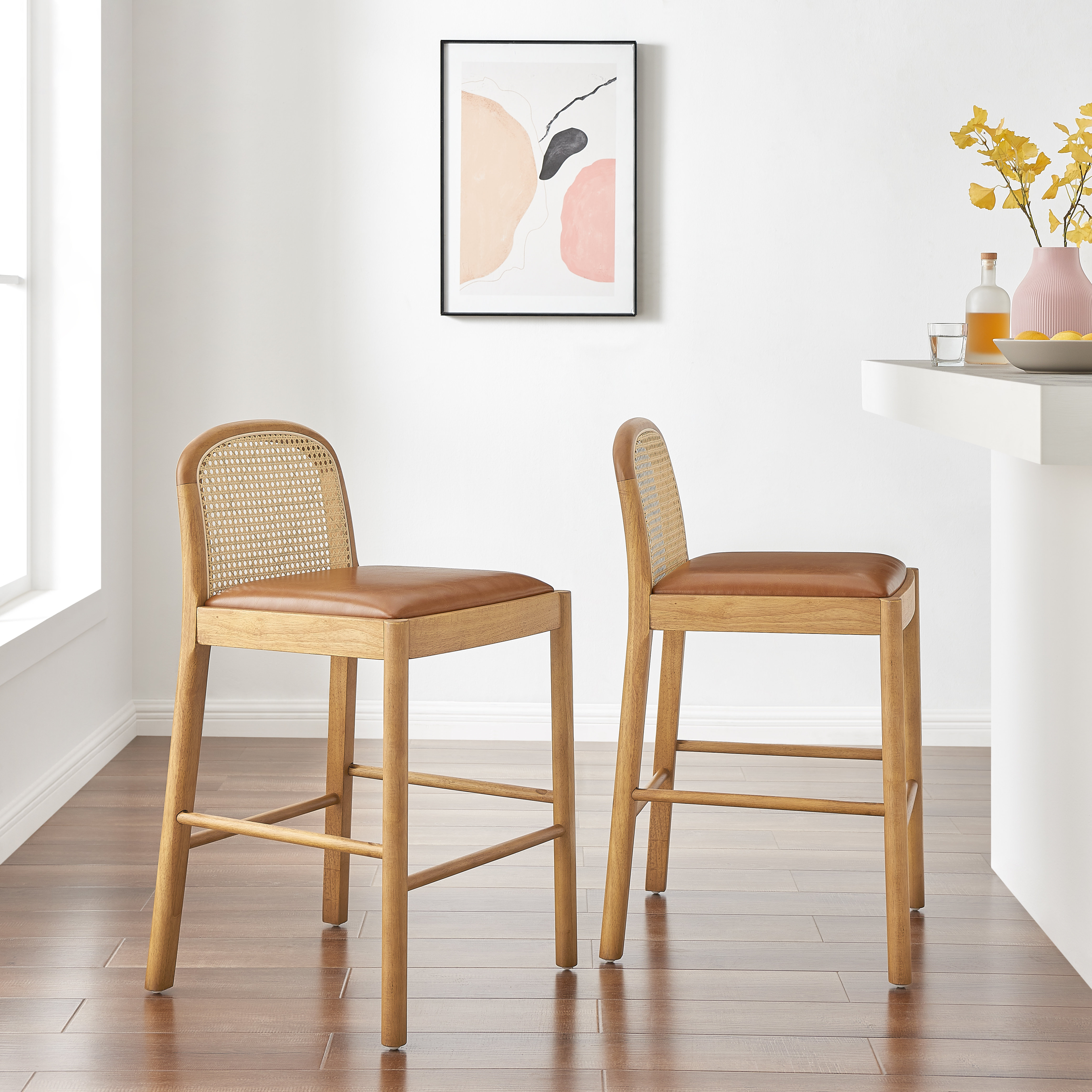 Bayou Breeze Brishaun Faux Leather Counter Stool | Wayfair