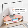 Latitude Run® Monitor Stand Booster, Double Layer Corner Wooden Monitor ...
