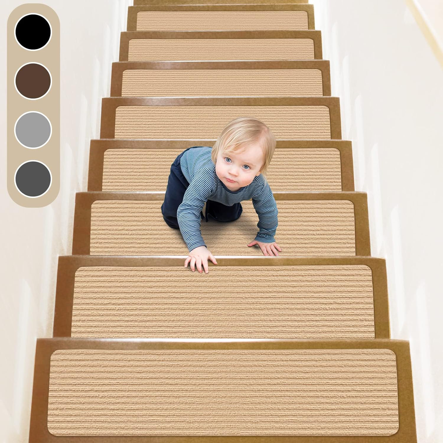 Latitude Run® Diannia Beige Stair Tread | Wayfair
