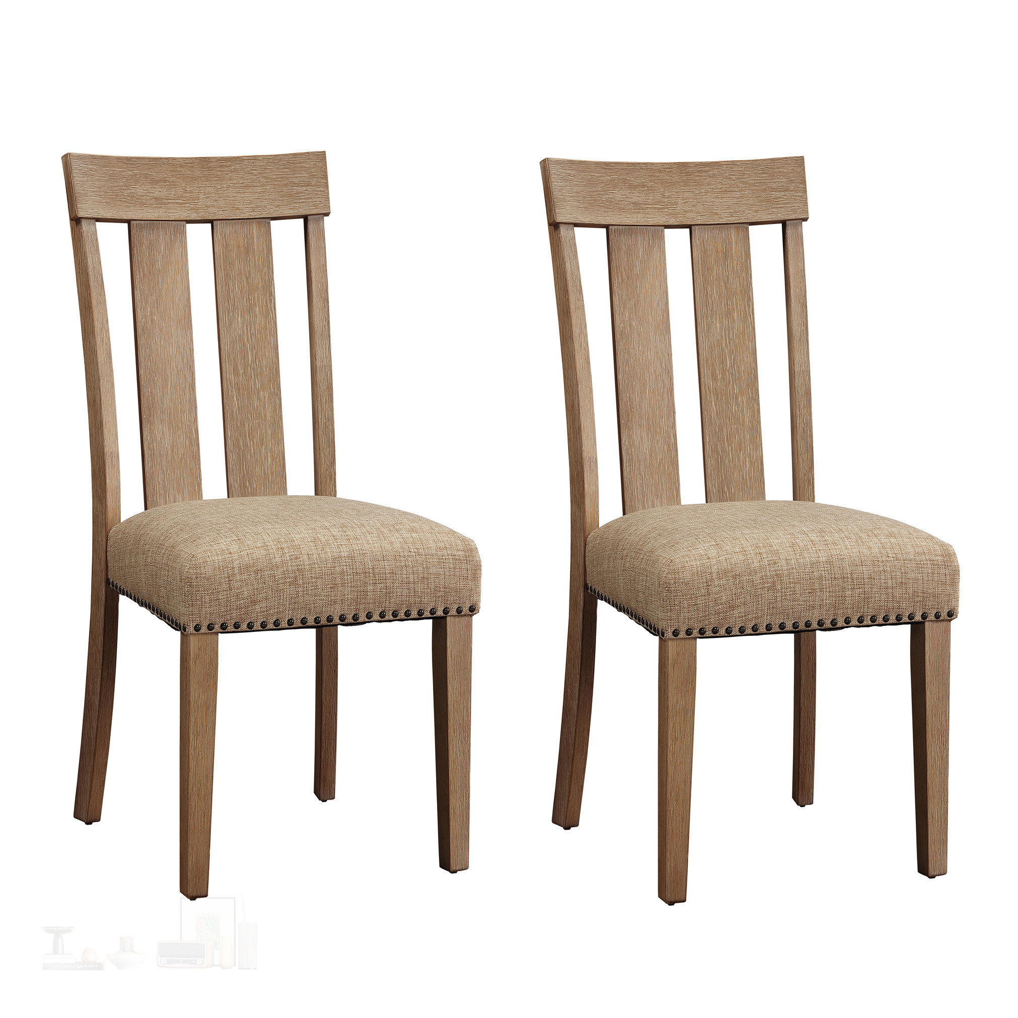 Red Barrel Studio® 2PC Open Back Side Chairs with Nailhead Trim ...