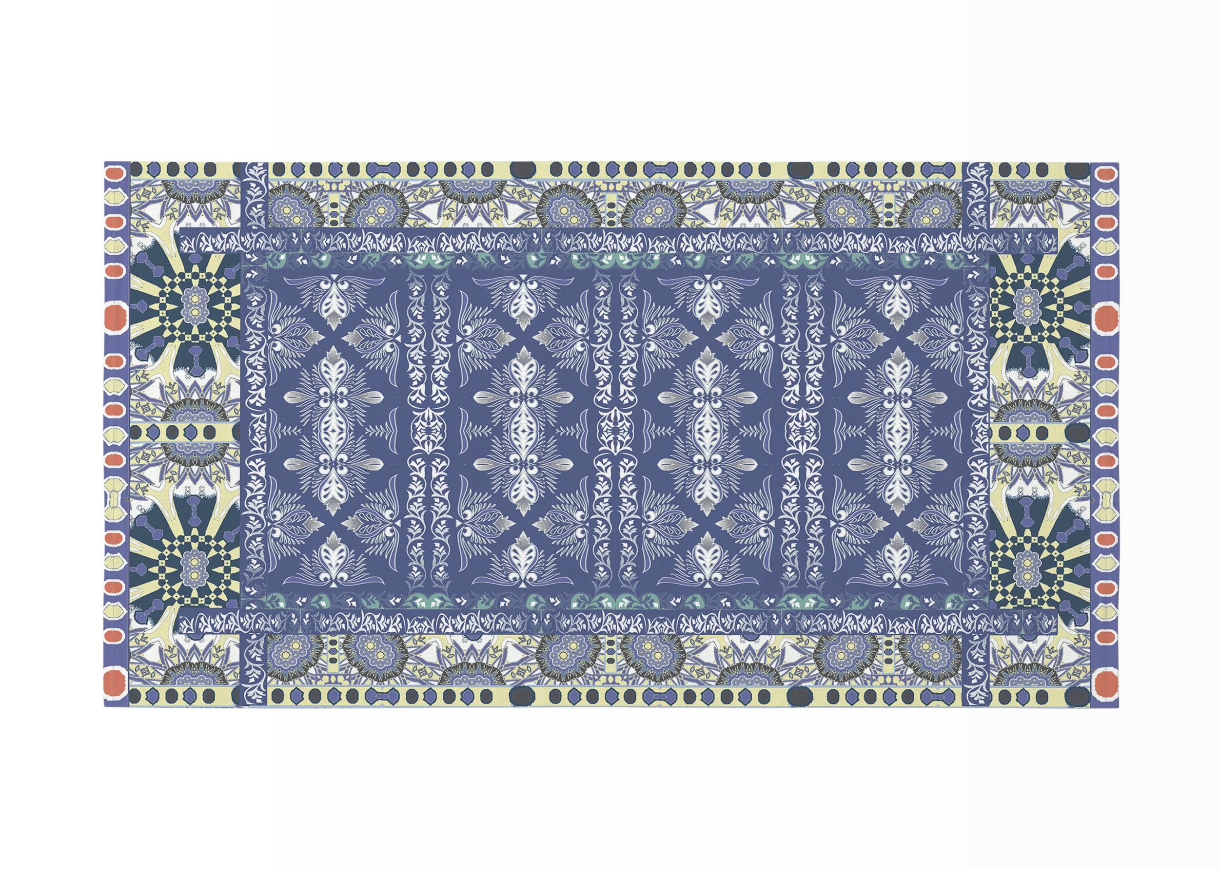 Bungalow Rose Blue And White Quilted Sun Dornier Rug - Wayfair Canada