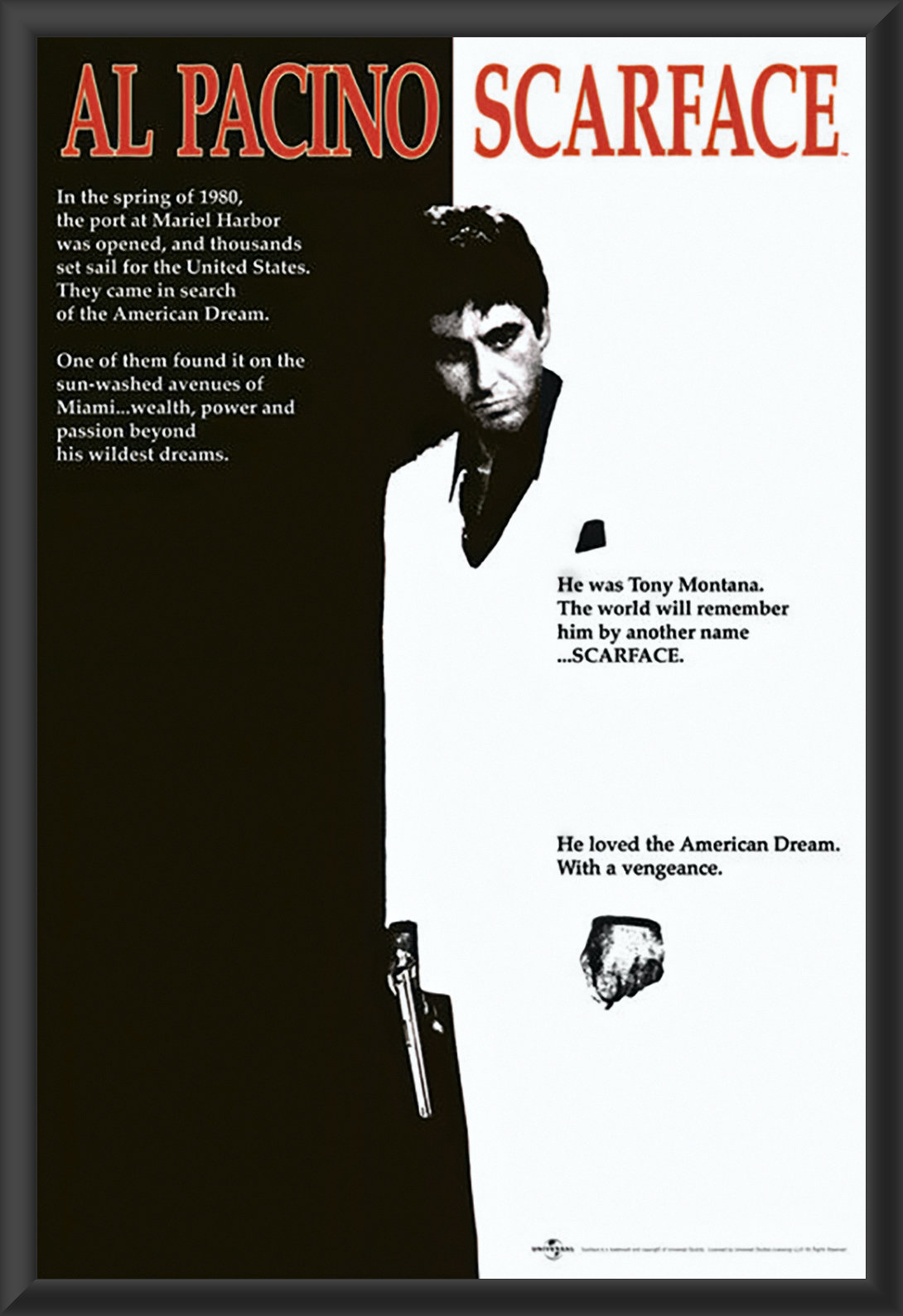 Buy Art For Less Scarface Movie Poster 24 x 36 Inch Sturdy Engineered ...