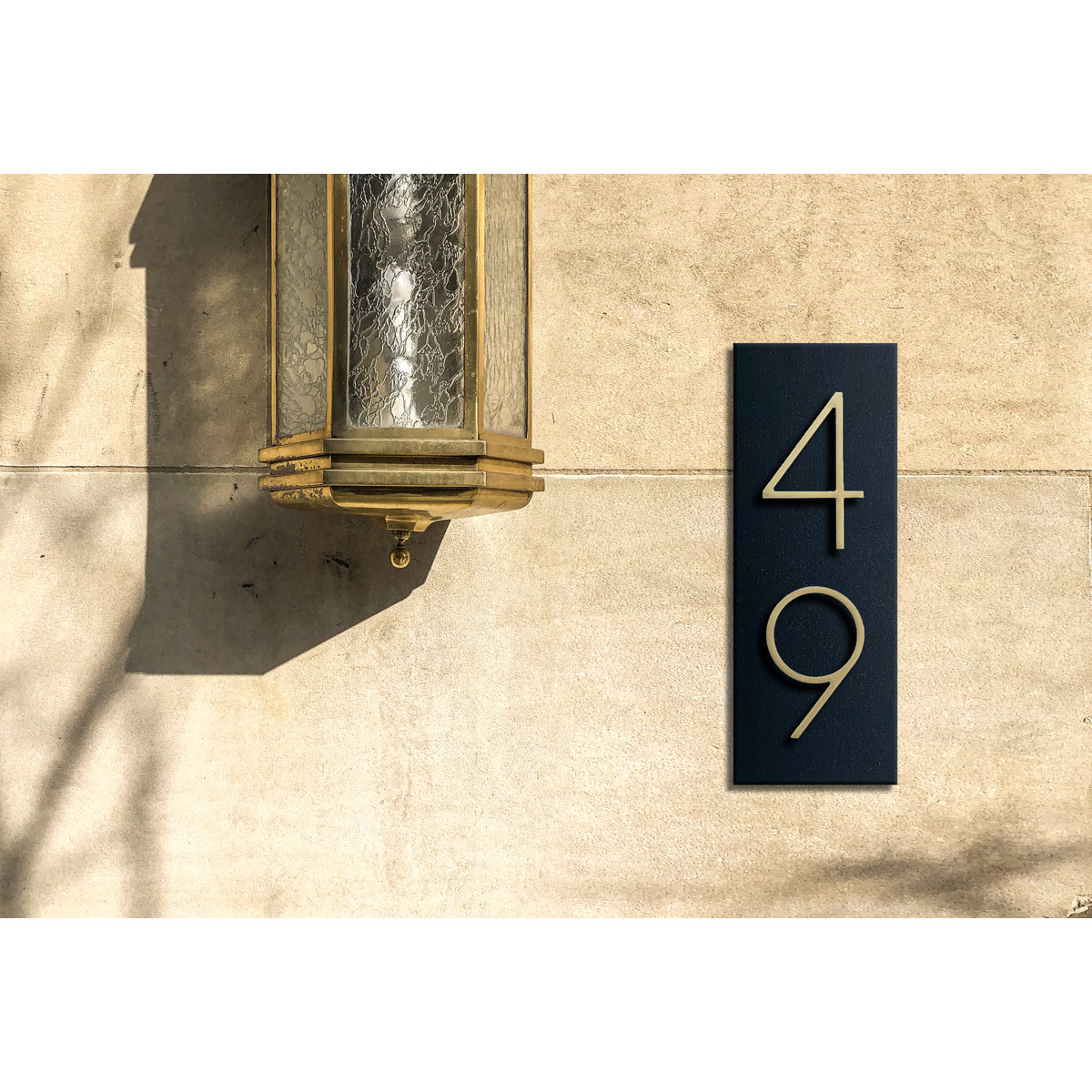 White Harmony House Number Gold Address Sign | Wayfair