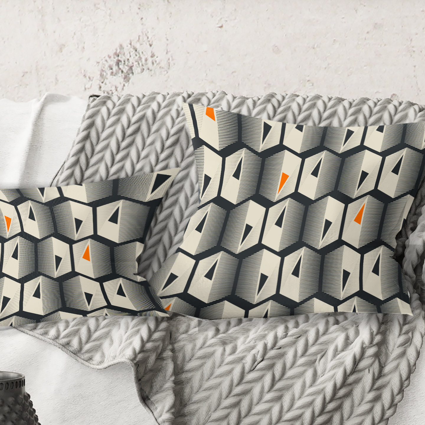 Design Art Abstract Retro Triangular Geometrics - Mid-Century ...