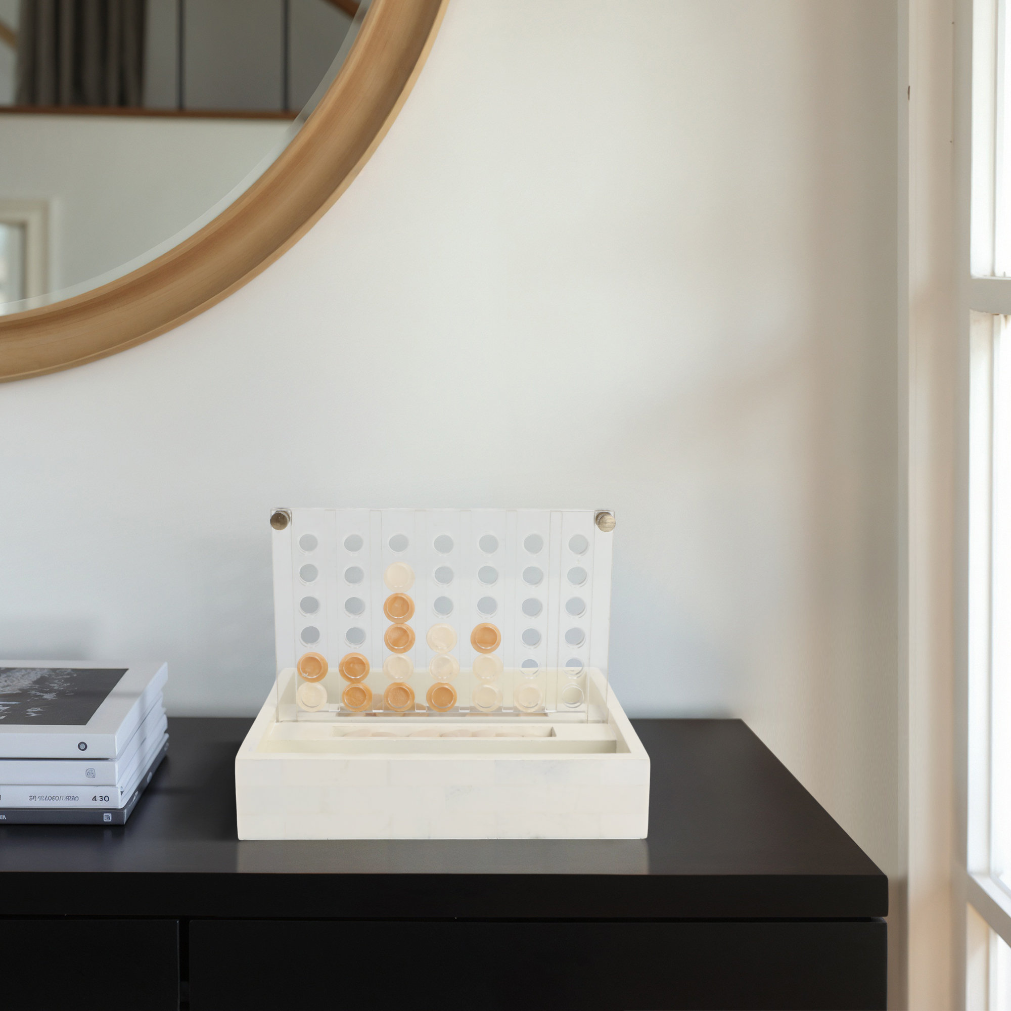 Sagebrook Home Iron And Resin Classic Strategy Board Game With Modern ...