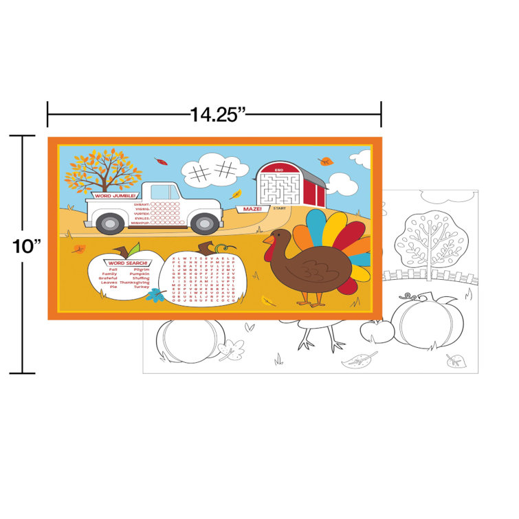 Creative Converting Fall Fun Activity Placemats | Wayfair