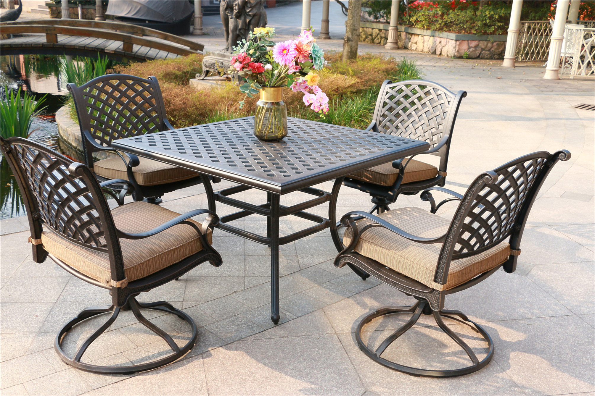 Hokku Designs Square 4 - Person 43.19" Long Aluminum Dining Set With ...