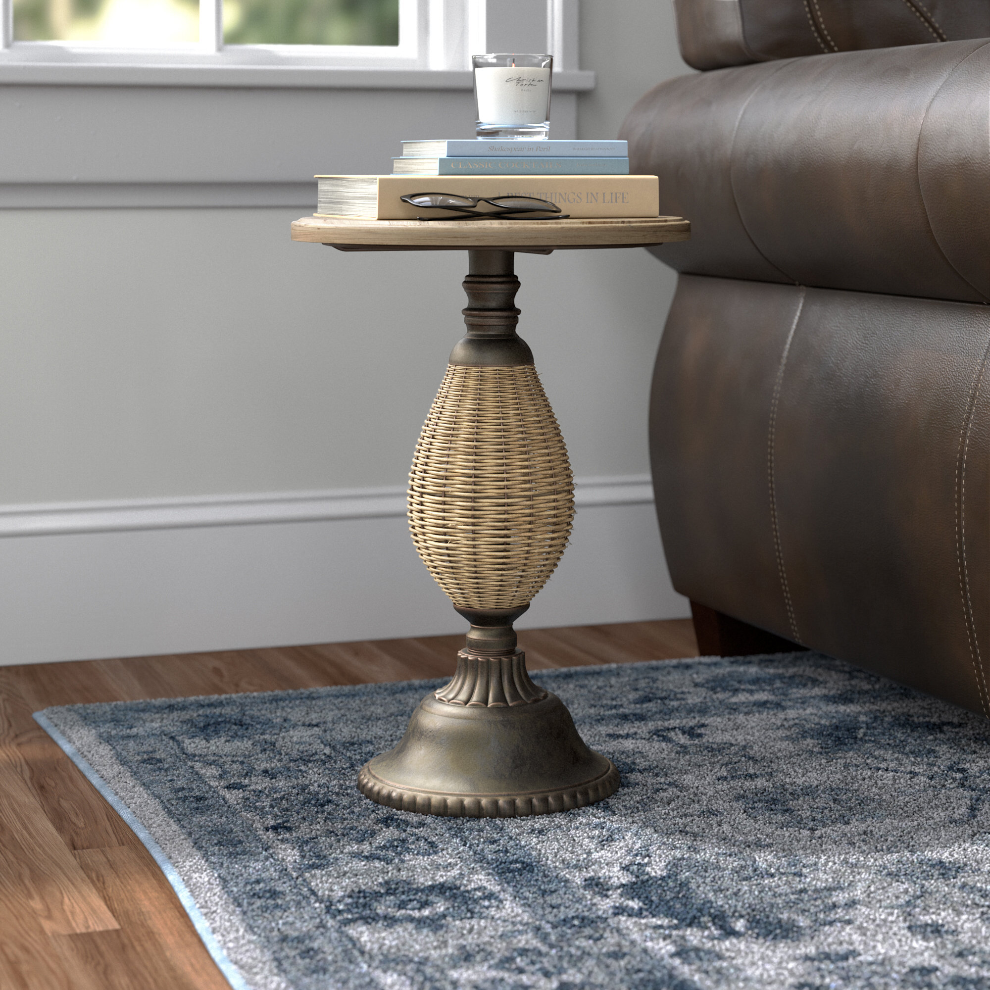 Three Posts Holle Solid Wood Pedestal End Table & Reviews | Wayfair