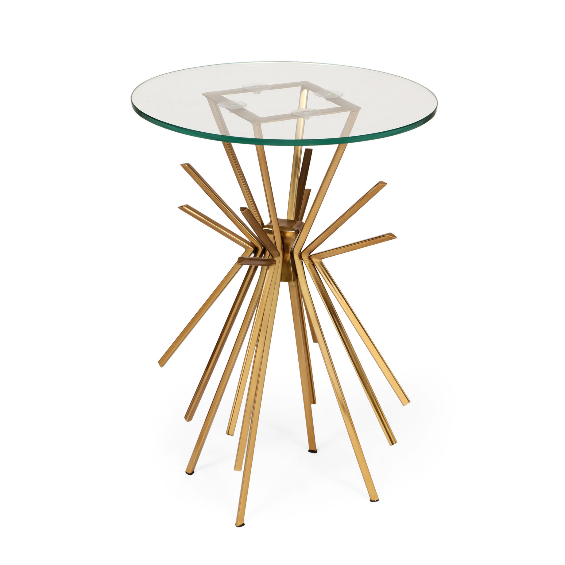 Mercer41 Stunning Sparkle Glass Table, With Modern Look, Accent ...