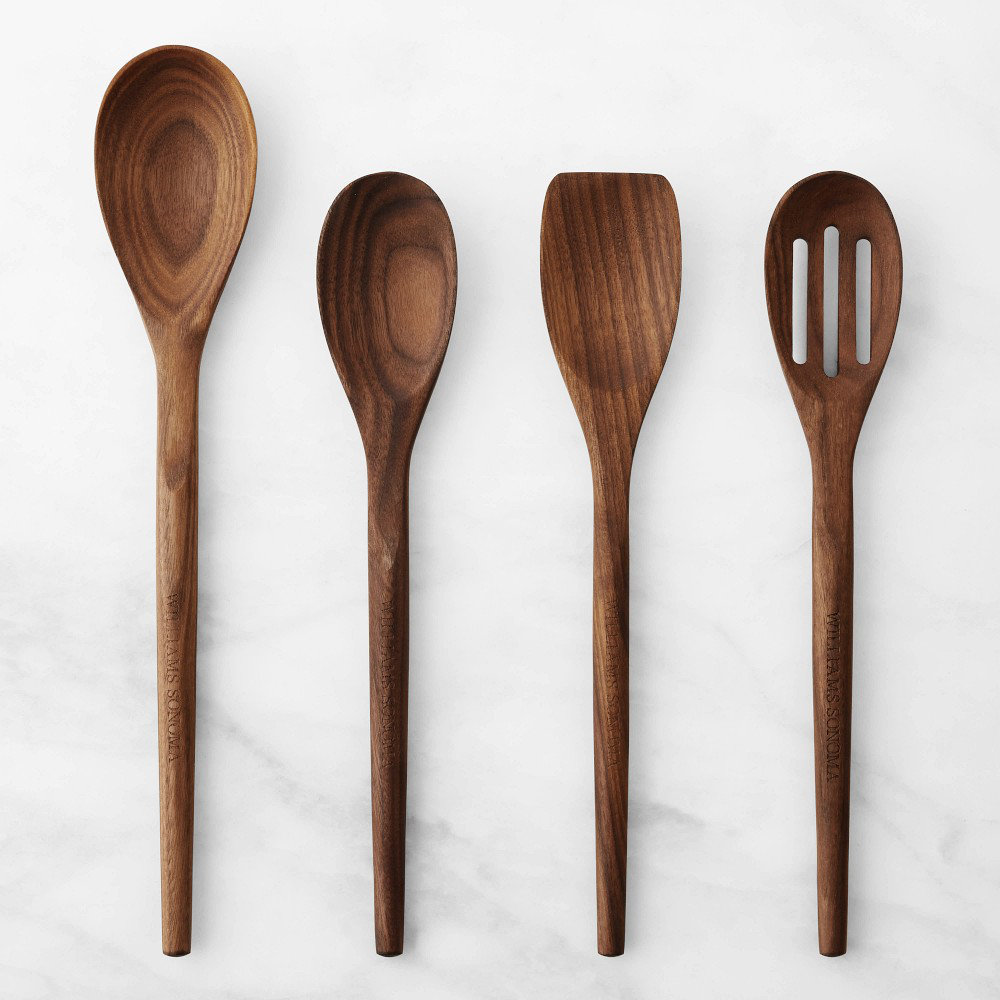 Cutlery Home Walnut Wood Spoons, Set Of 4 | Wayfair