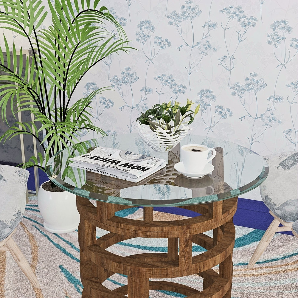 Wrought Studio™ 24" Round Tempered Glass Table Top Clear Glass 2/5 Inch ...