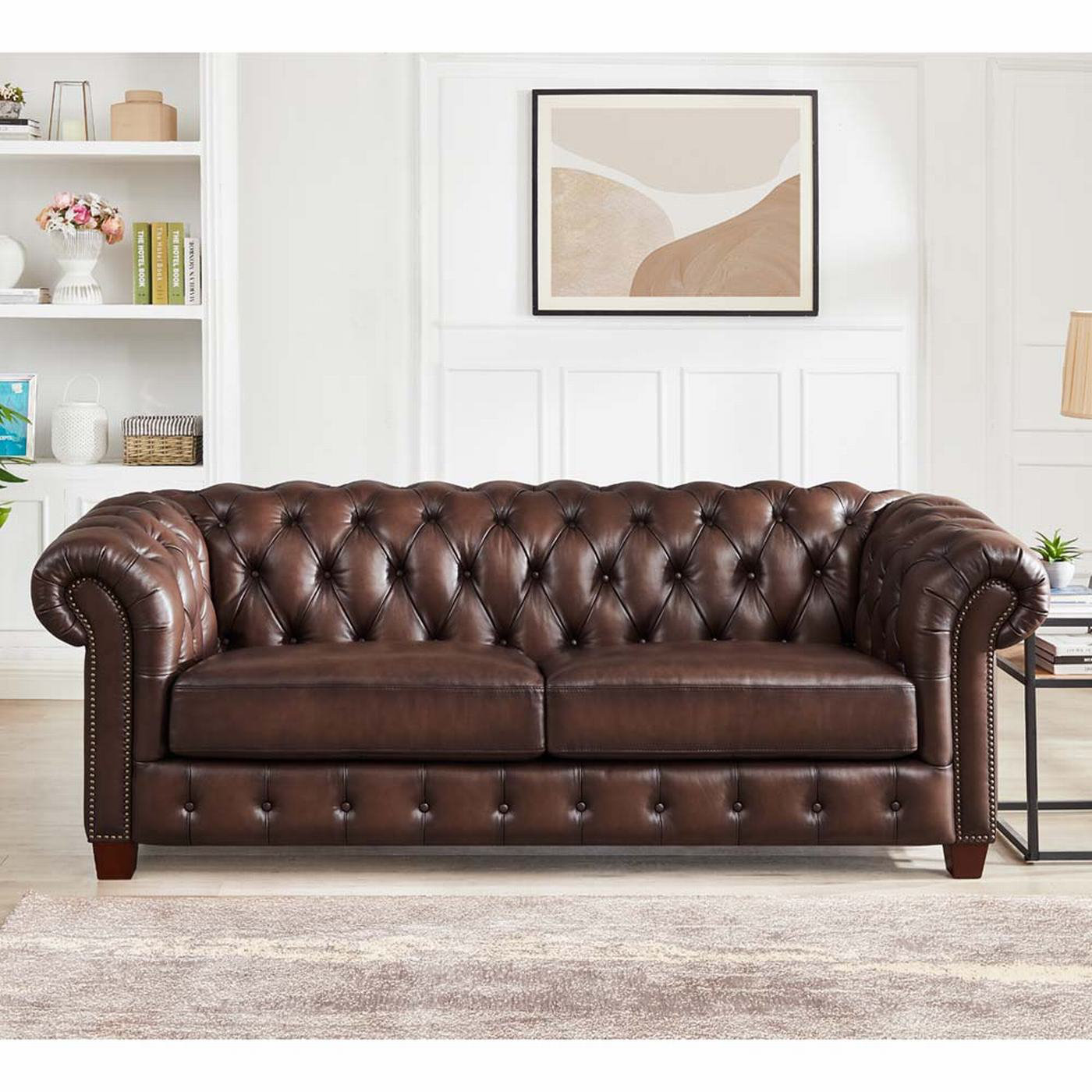 HYDELINE Westminster Englebert Top Grain Leather Sofa | Wayfair