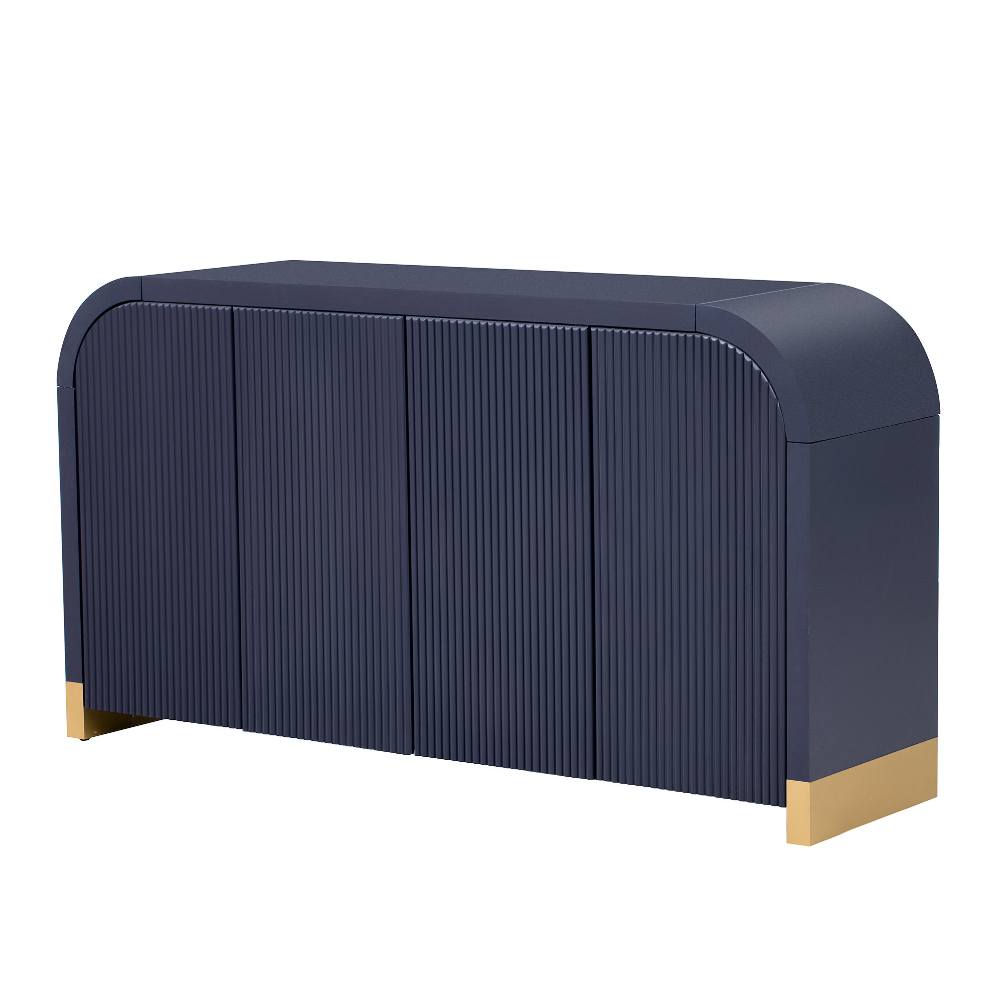 Ophelia & Co. 4-door Curved Corner Design Wavy Door Panel Cabinet | Wayfair