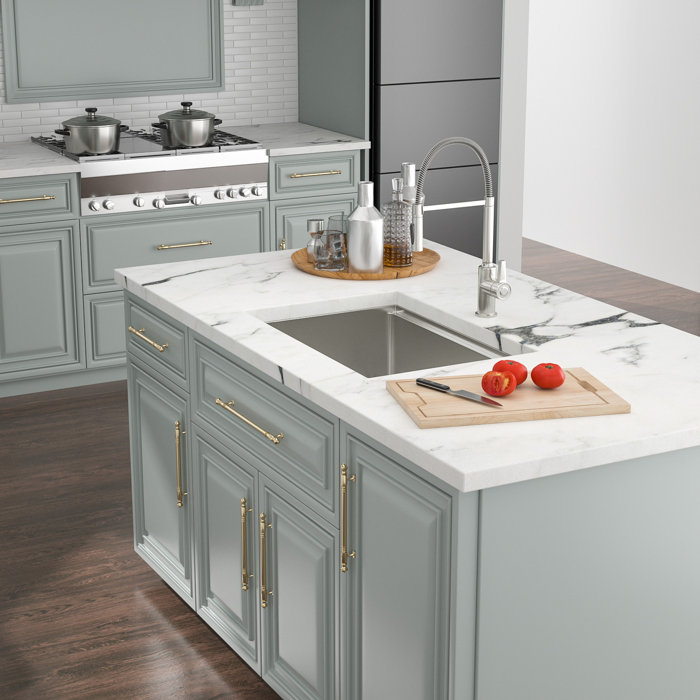 Kichae 28"Lx18"W Undermount Sink Ledge Workstation Stainless Steel ...