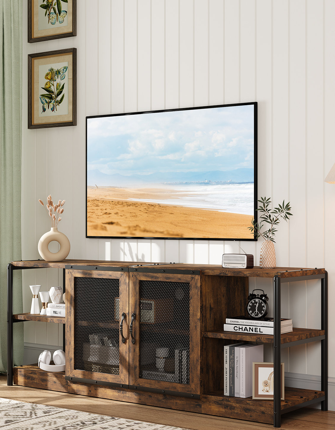17 Stories Flat Noodles Rural Wind Tv Cabinet | Wayfair