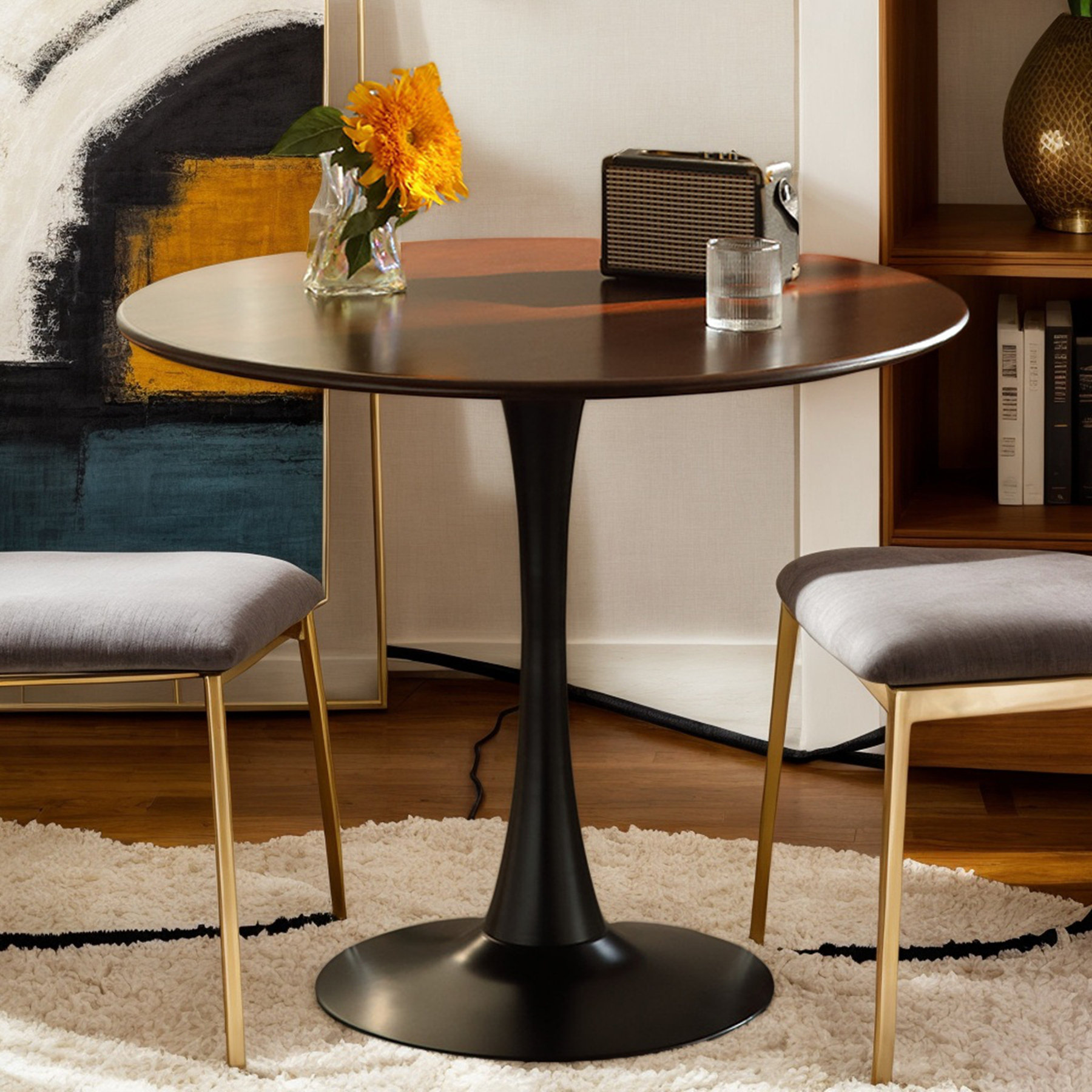 George Oliver Walnut Round Table | Wayfair
