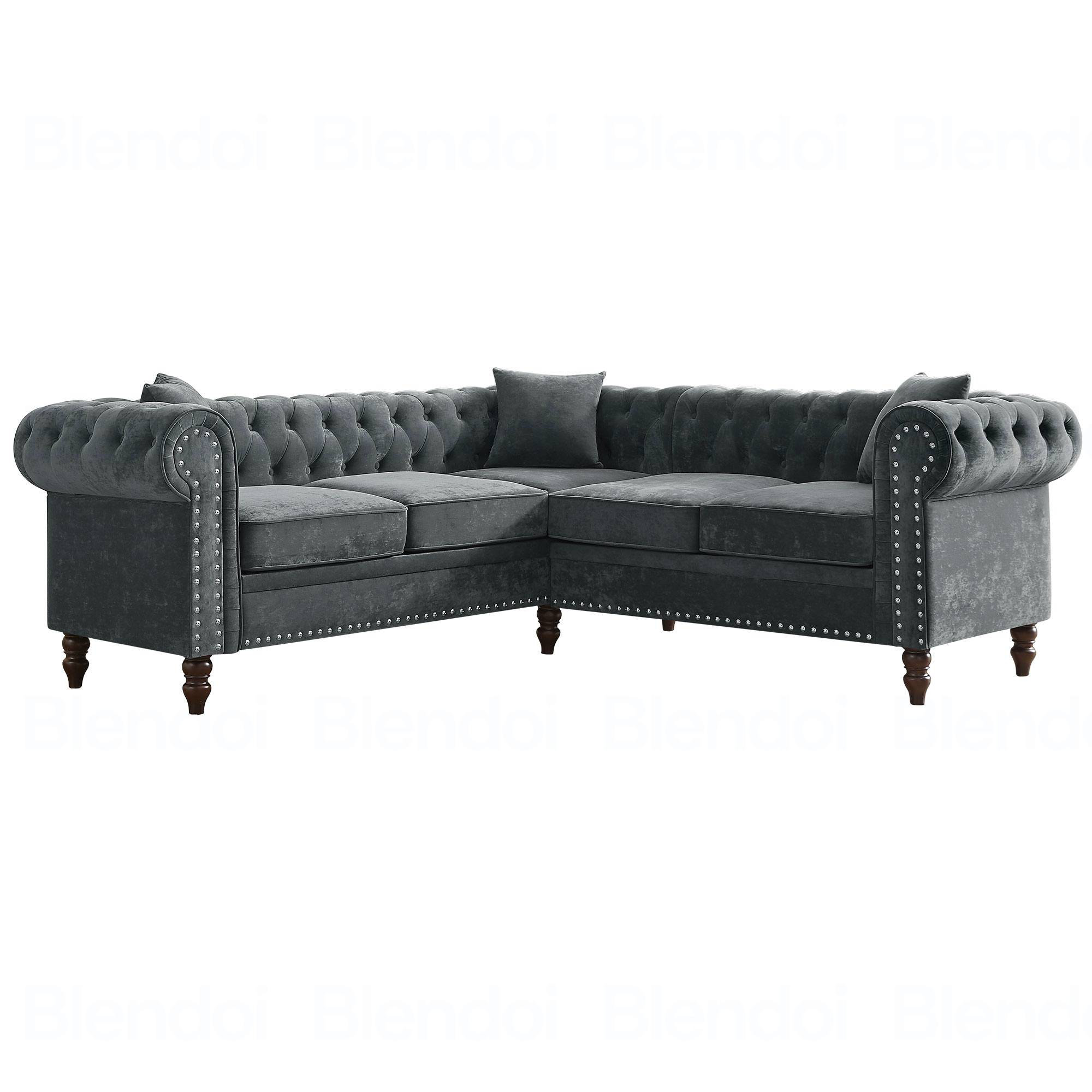 Latitude Run® 80" Deep Button Tufted Upholstered Roll Arm Luxury ...