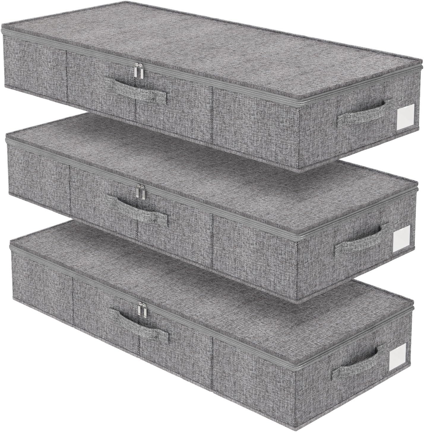 Rebrilliant Under Bed Storage 3 Pack - Foldable, Sturdy, And Ultra ...