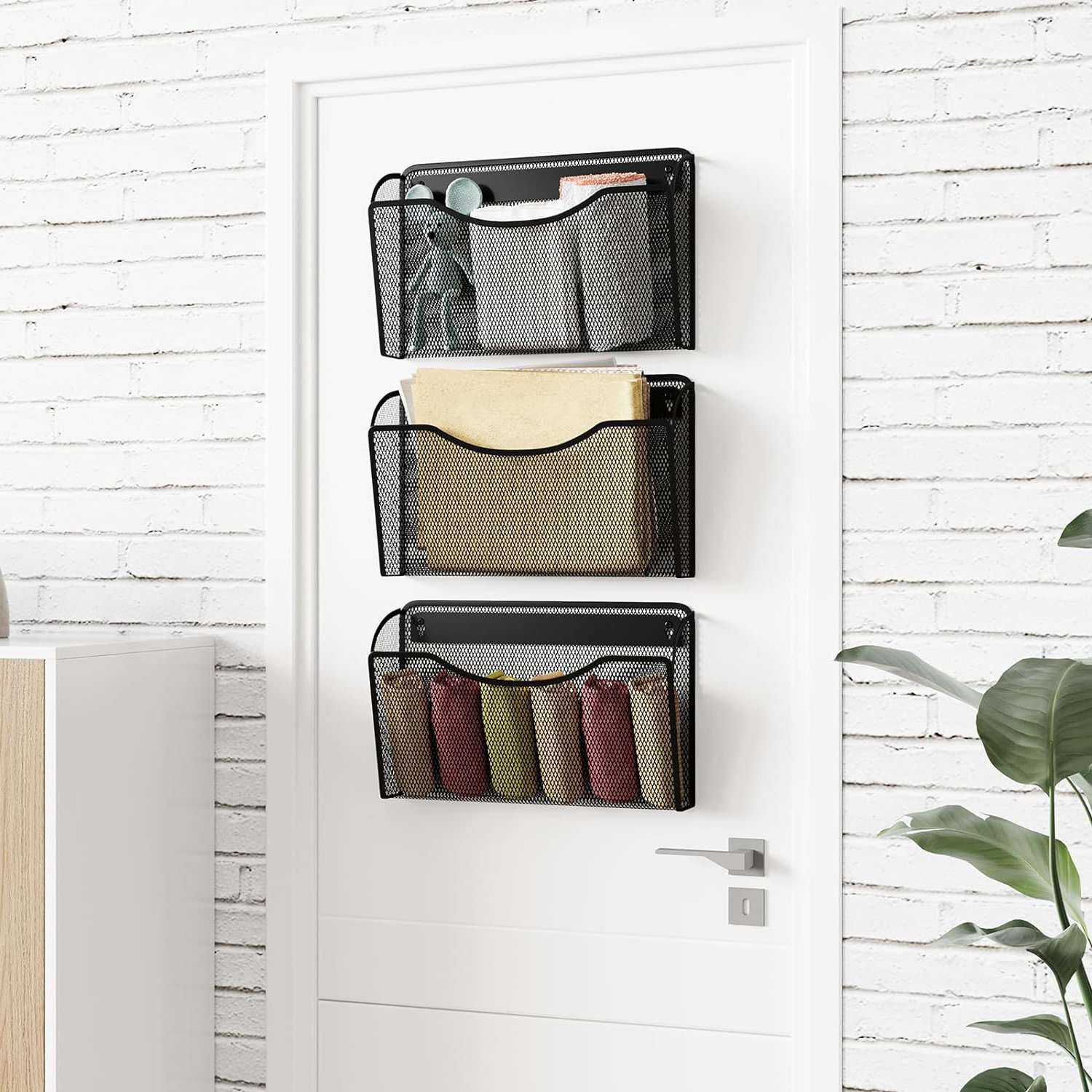 17 Stories 3 Pack Mesh Vertical Mounted Hanging Wall File Holders,Wall ...